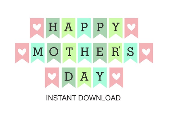 Happy Mother's Day Banner Printable / Printable | Etsy