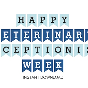 Happy Vet Receptionist Week Banner Printable / Veterinary Receptionist ...