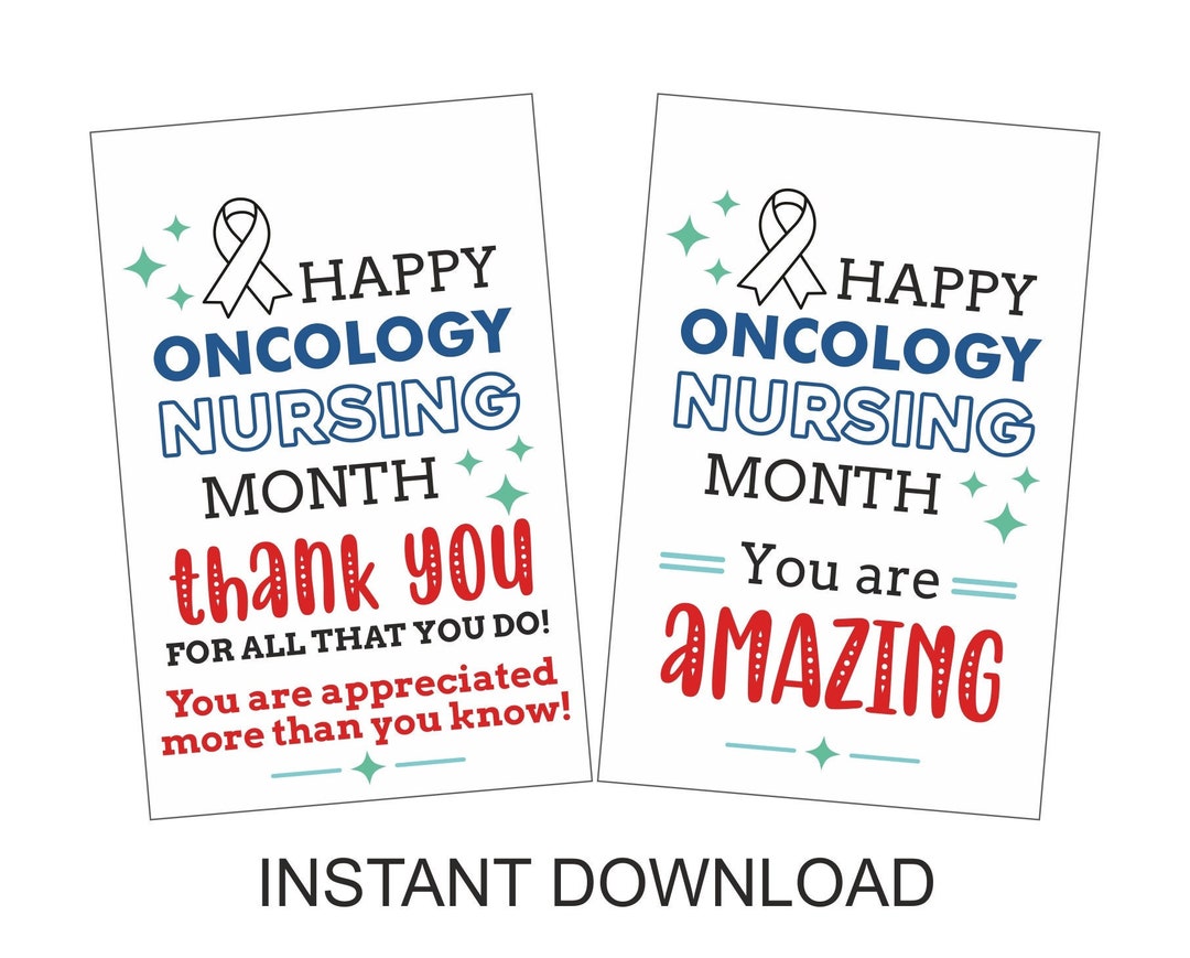 Oncology Nursing Month Gift Tags Printable / Oncology Nurse Gifts ...