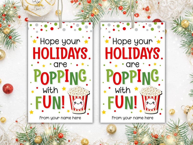 Christmas Popcorn Tag Printable / Hope Your Holidays Are Popping With ...