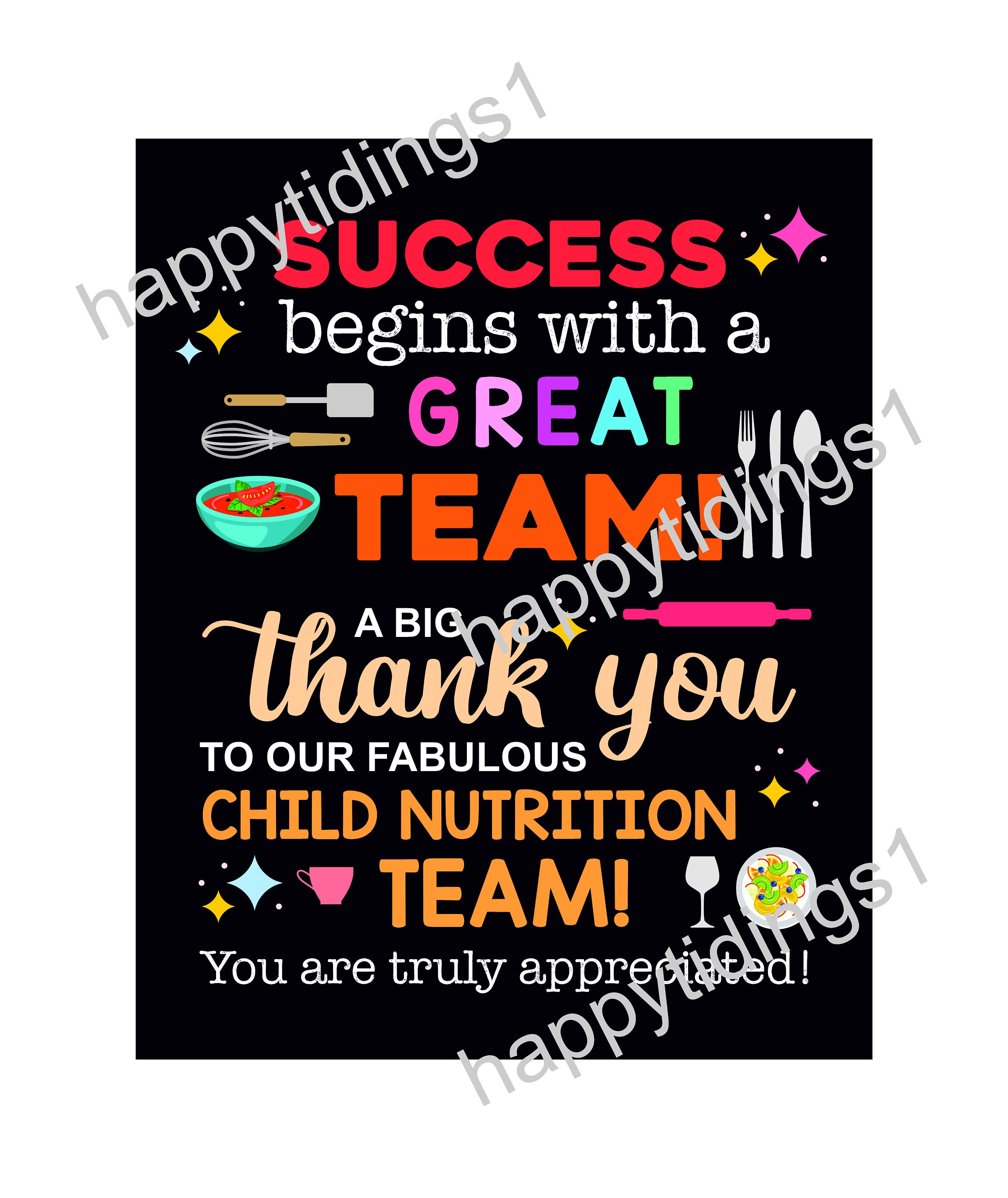 School Cafeteria Appreciation Sign / Child Nutrition Team Sign / School ...