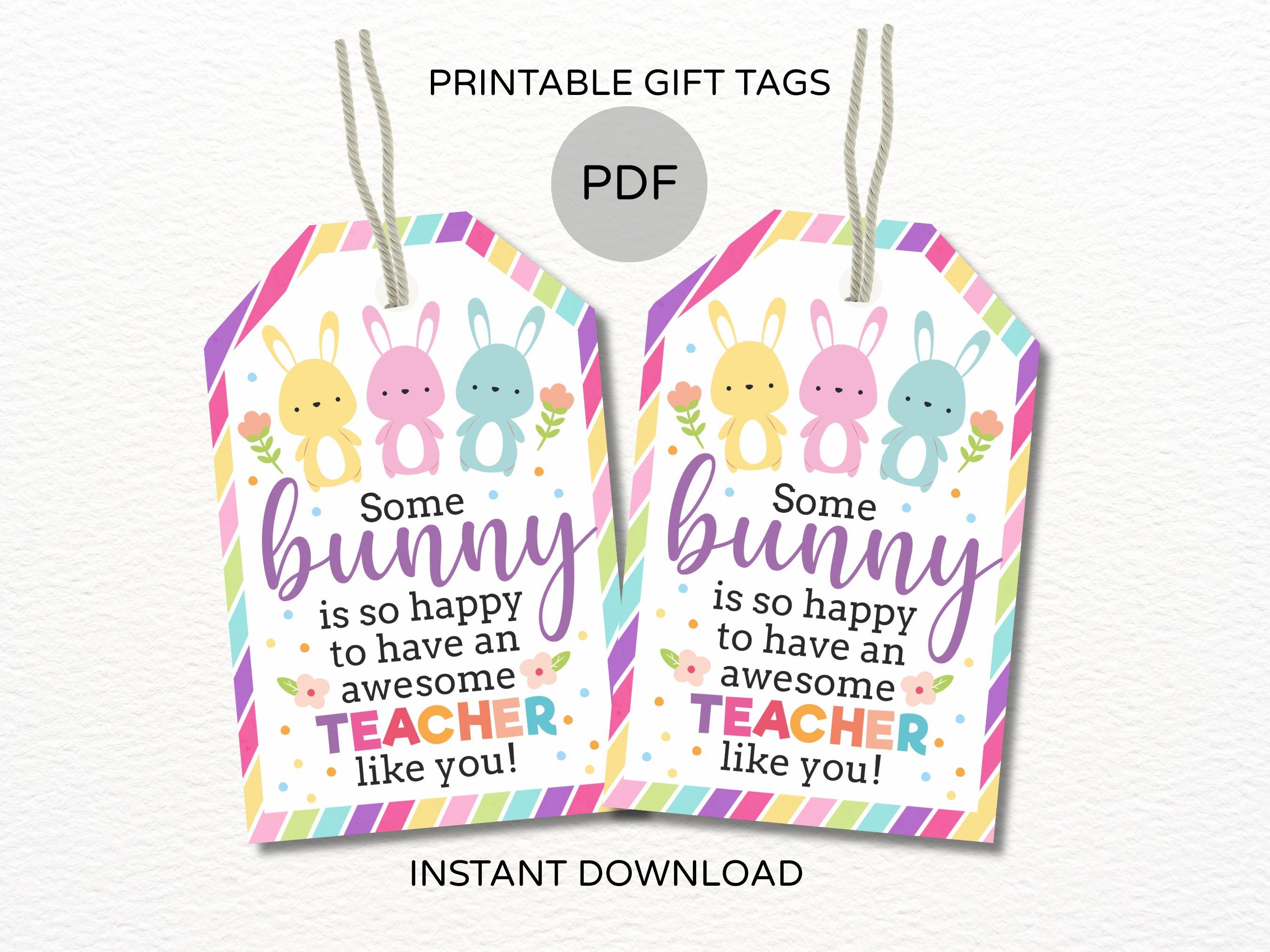 Easter Teacher Tags Printable / Easter Gift Tags for Teacher / Easter ...