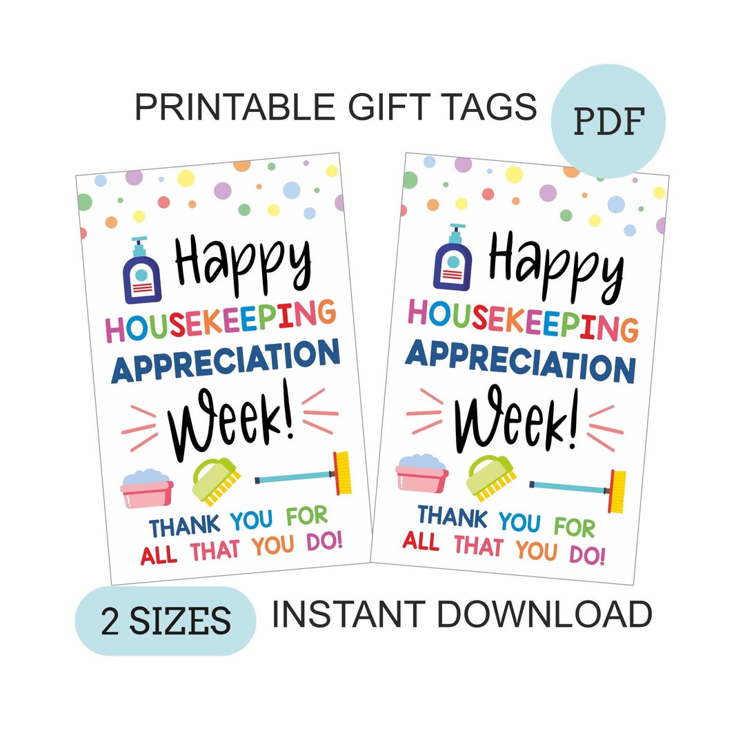 Housekeeping Week Gift Tags Printable / Housekeeping Week Ideas ... Housekeeping Week Gift Tags Printable / Housekeeping Week Ideas ...
