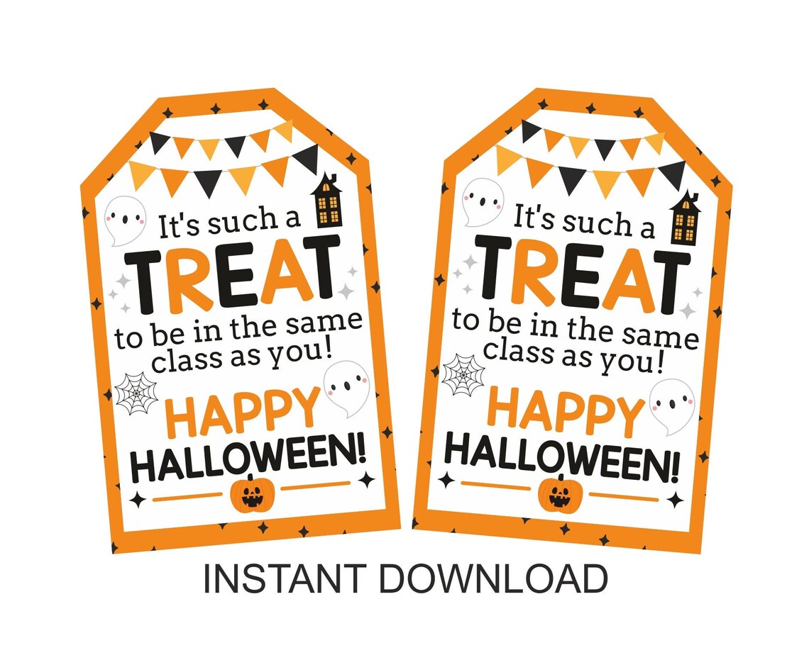 Halloween Tags for School Printable / Printable Halloween - Etsy