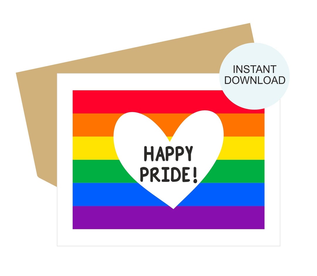 Gay Pride Card Printable / Pride Month Card / Gay Pride Gifts Printable ...
