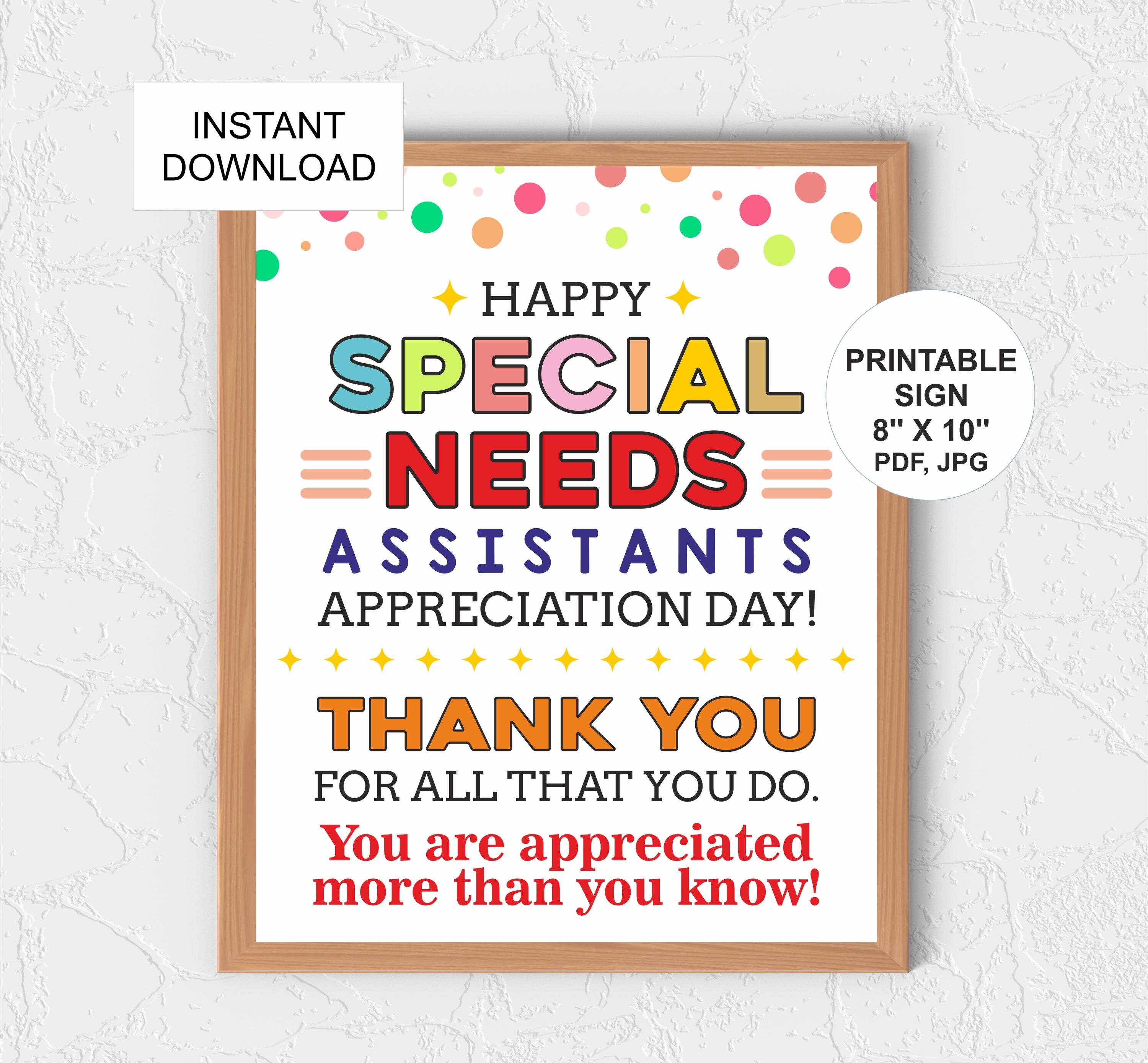 SNA Appreciation Day Printable / Special Needs Assistant Gift / Special ...