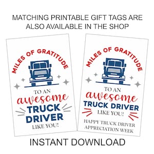 Thank You Truck Drivers Banner Printable / Truck Driver Appreciation ...
