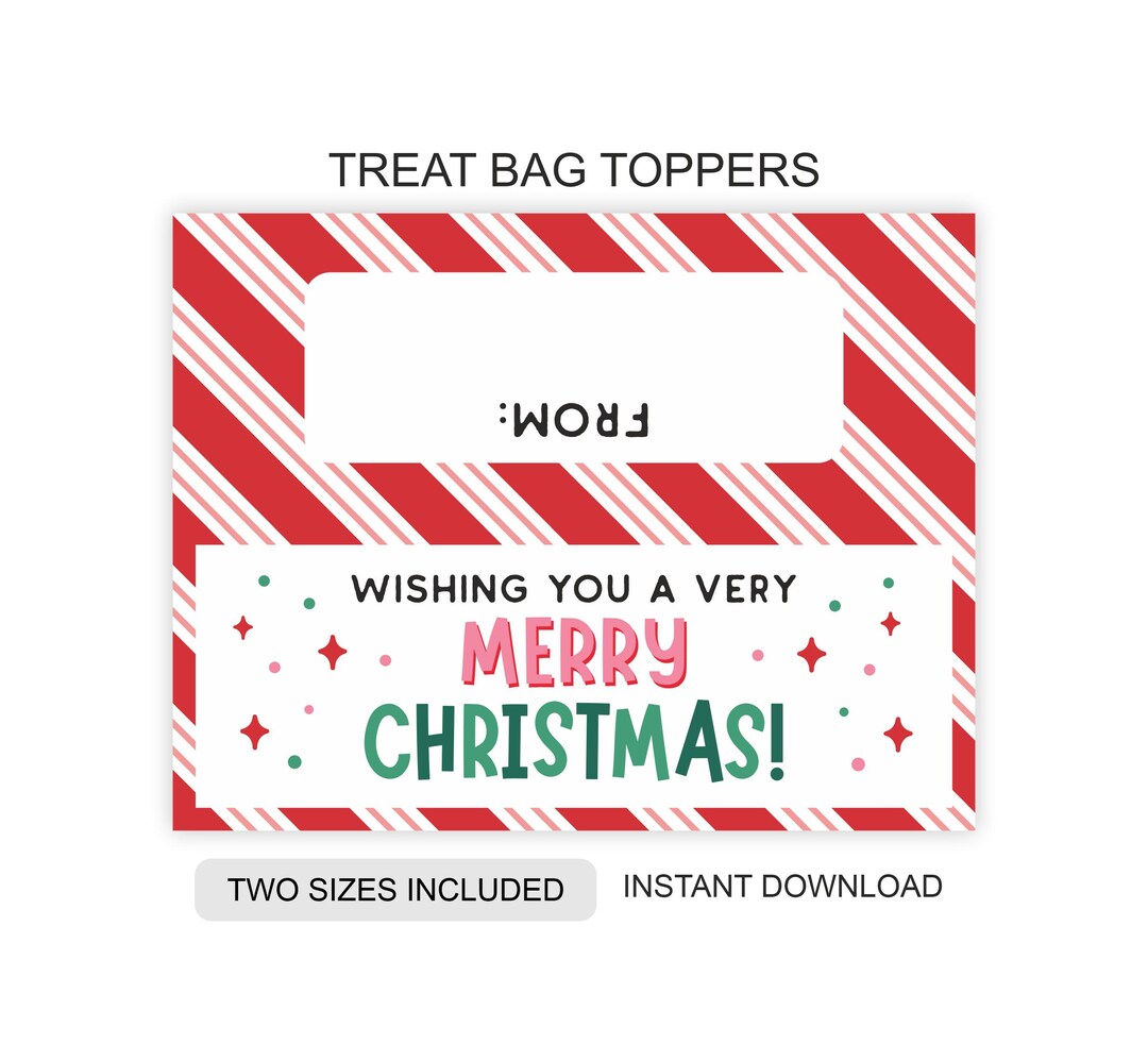 Christmas Candy Bag Toppers Printable / Christmas Treat Bag Toppers ...