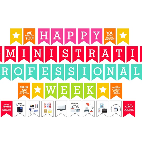 Happy Administrative Professional Day Banner Printable - Etsy