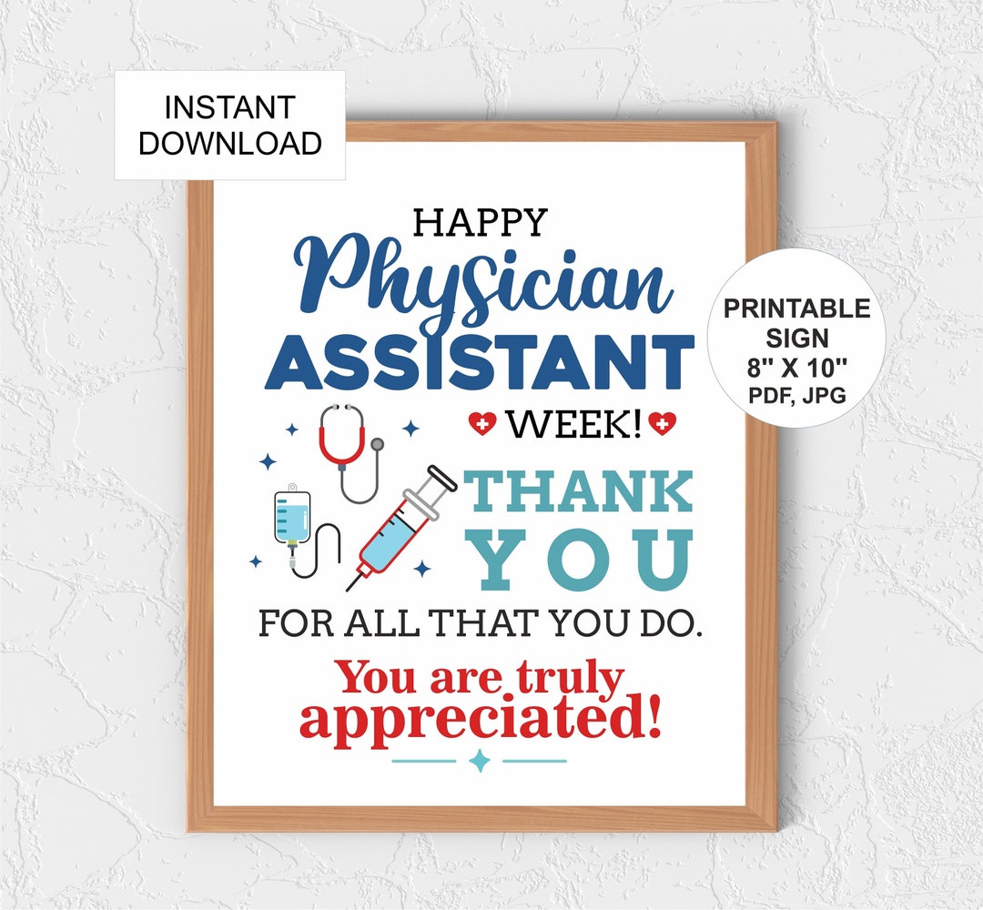 Physician Assistant Week Sign Printable / PA Week Appreciation Sign ...