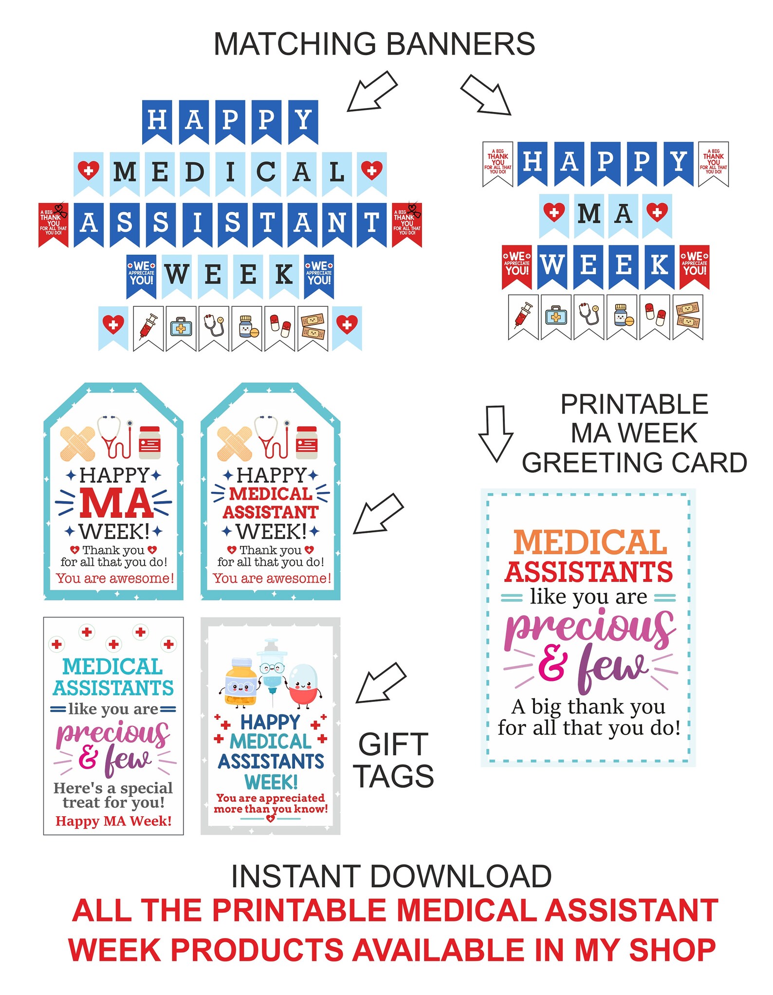 MA Week Tag Printable / Medical Assistant Week Gift Tags / - Etsy