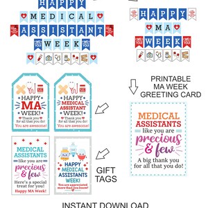 MA Week Tag Printable / Medical Assistant Week Gift Tags / Happy Ma ...