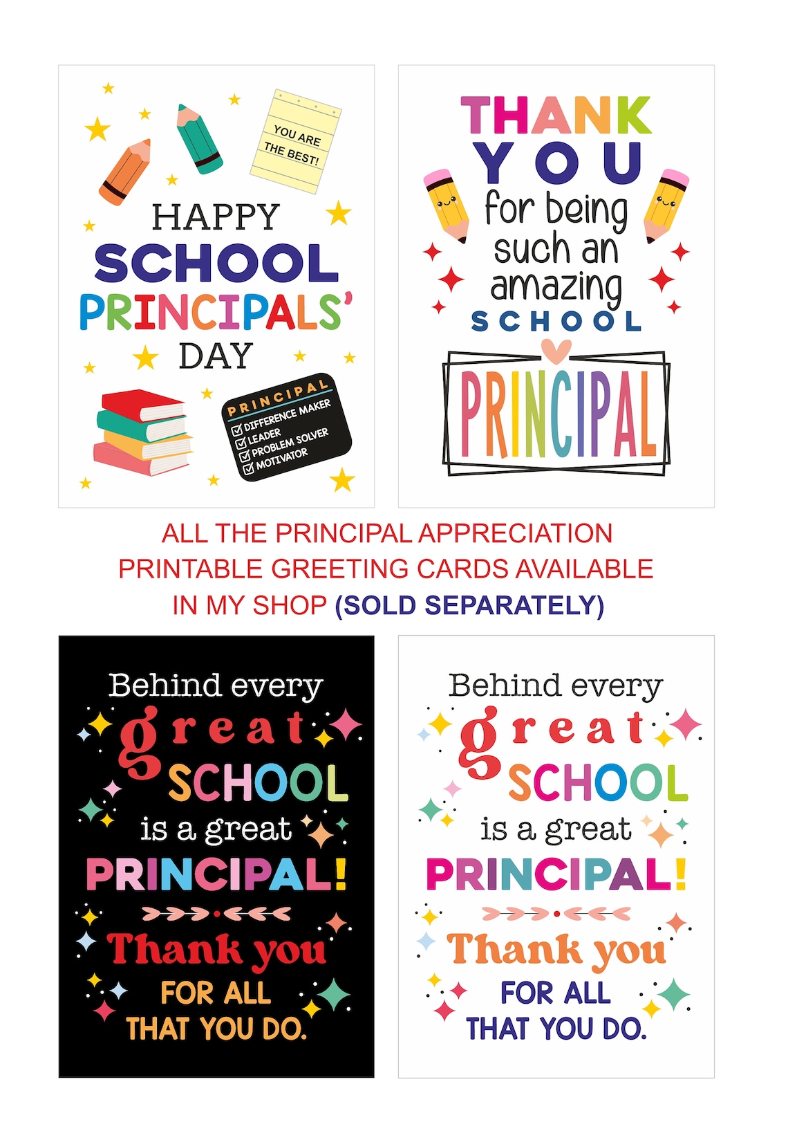 Principal Day Card Printable / School Principal Day Card / Principal ...