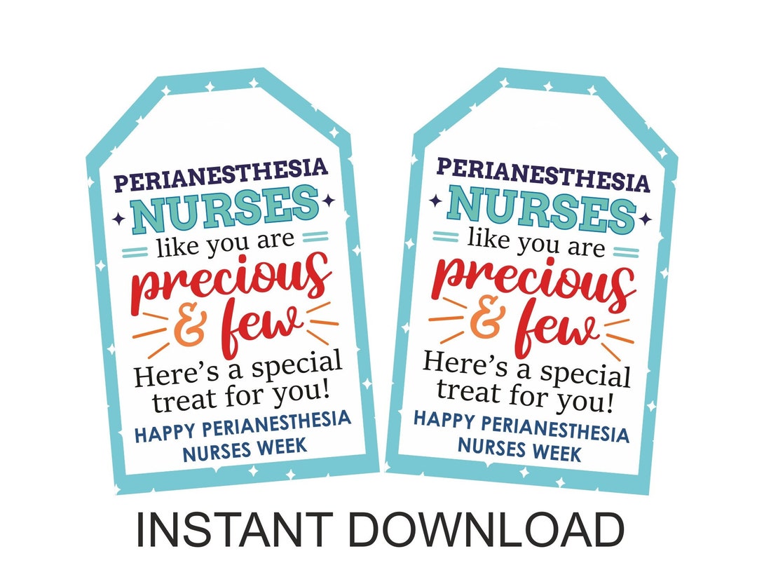 Perianesthesia Nurse Gift Tag Printable / Perianesthesia Nurse Week ...