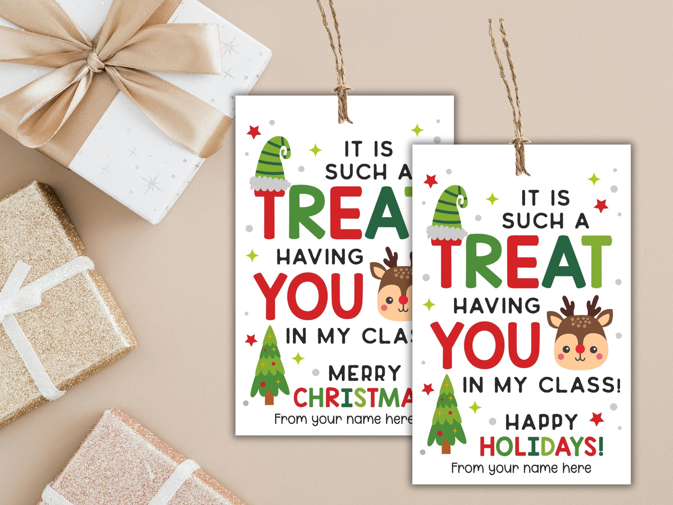 Christmas Student Gift Tag Printable / Holiday Student Gift Tag ...