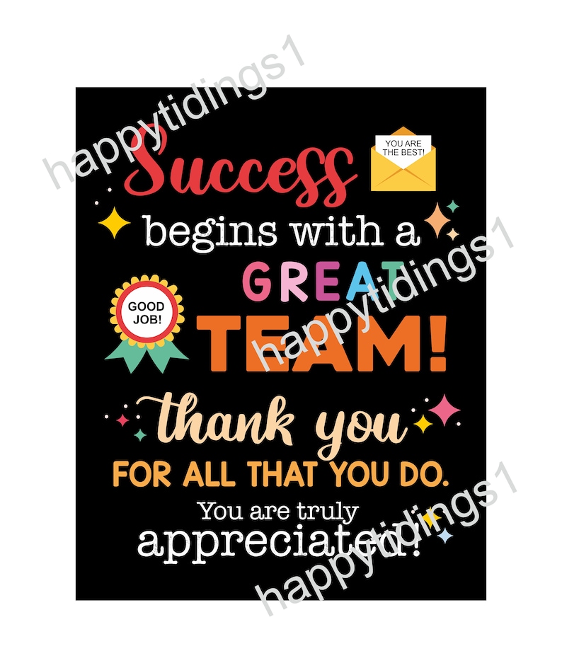 Team Appreciation Sign Printable / Team Thank You Sign / Employee ...