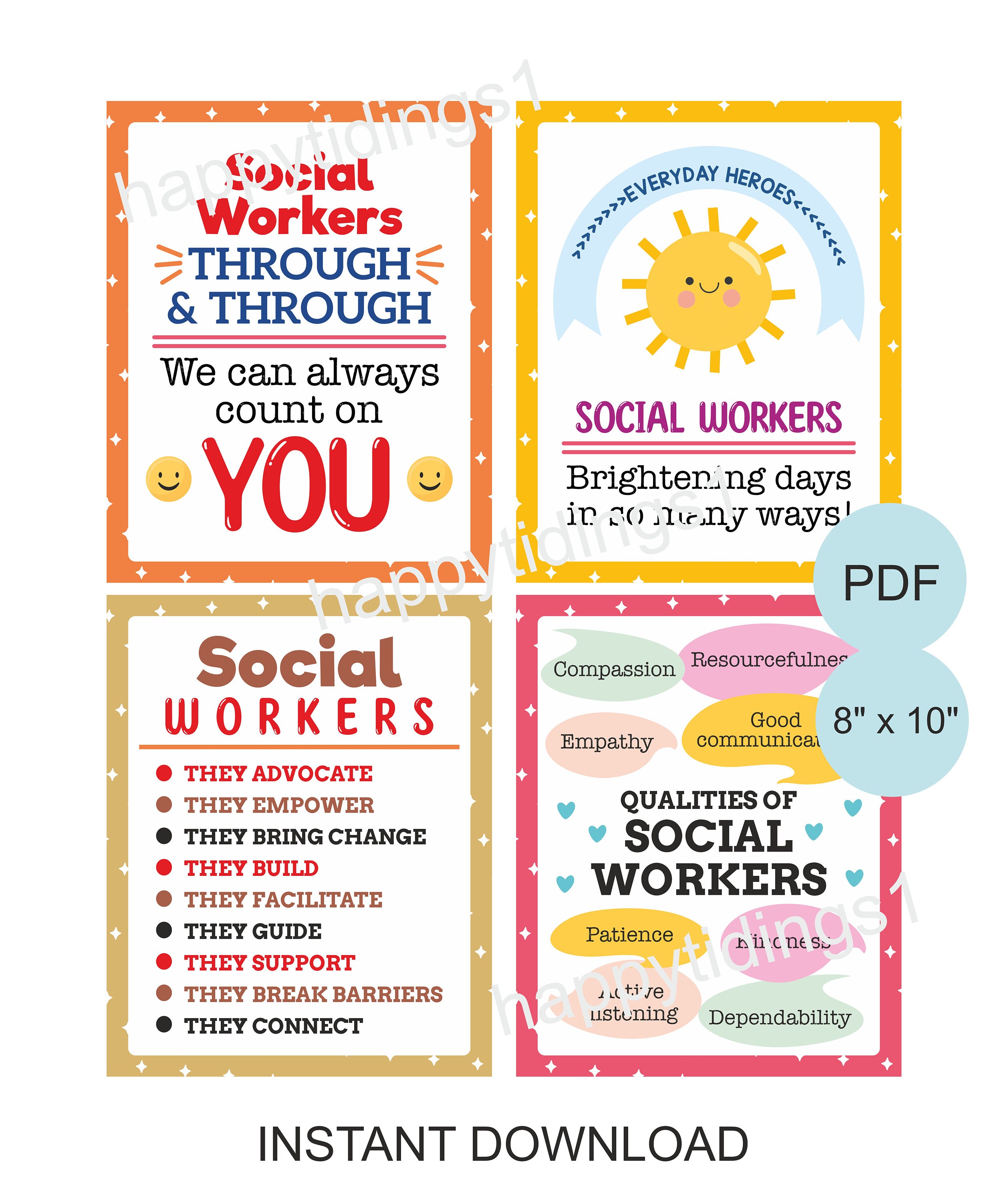 Social Worker Appreciation Signs Printable / Social Worker Week / Month ...