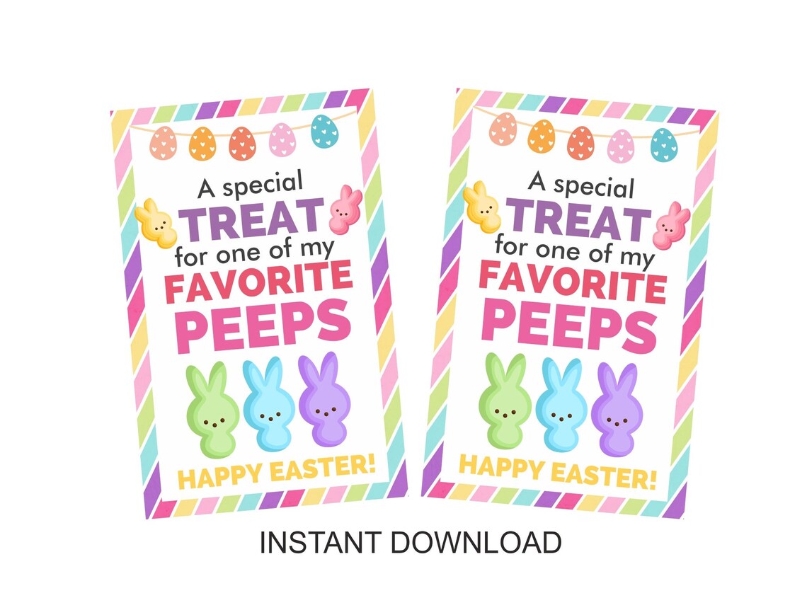 Peeps Tag Printable / Printable Peeps Gift Tag / Treats for My | Etsy