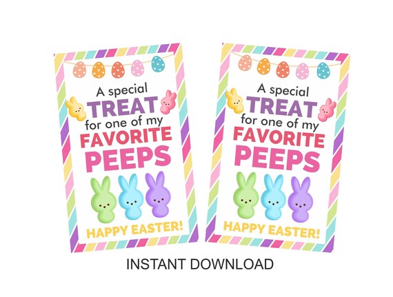Peeps Tag Printable / Printable Peeps Gift Tag / Treats for My | Etsy