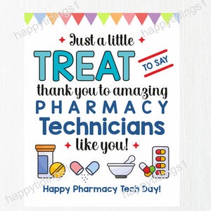 Editable Pharmacy Tech Day Sign Printable / Pharmacy Tech Treat Sign ...