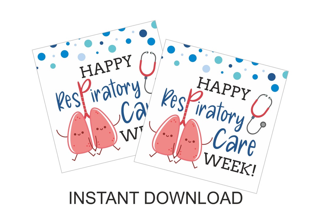 Respiratory Care Week Tag Printable / RC Week Tag / Respiratory Therapy Week / RT Gift Tag ...