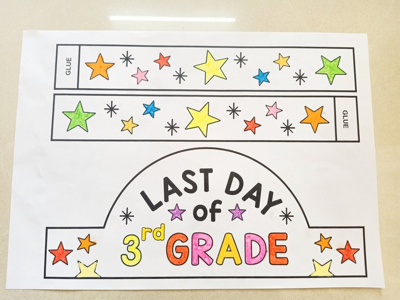 Last Day of School Crown Printable / DIY Coloring Crown / Last Day of ...
