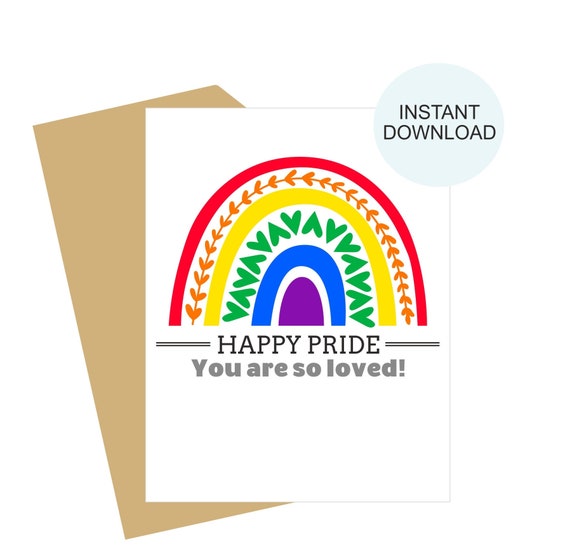 LGBTQ Rainbow Card Printable / LGBTQ Greeting Card / Lgbtq - Etsy