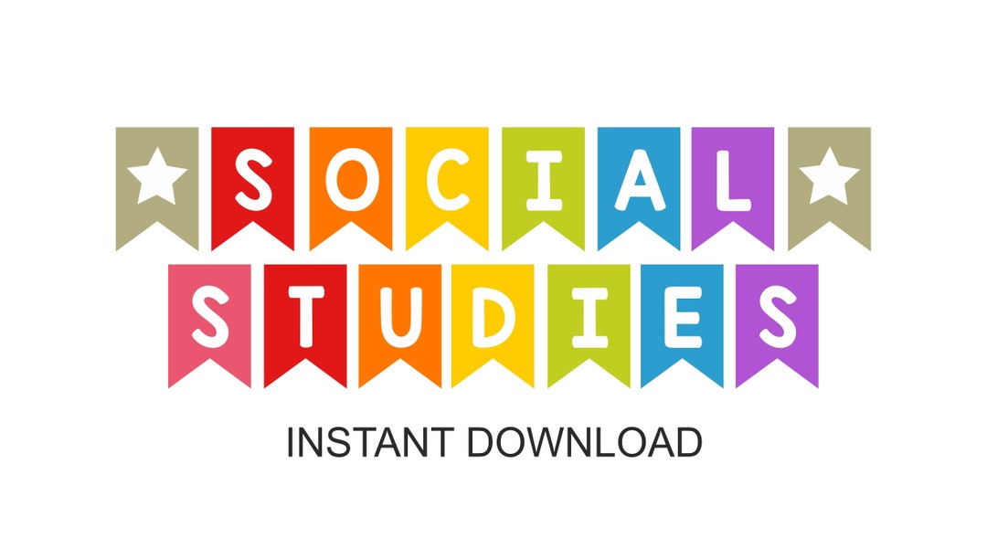 Social Studies Classroom Banner Printable / Social Studies Subject ...