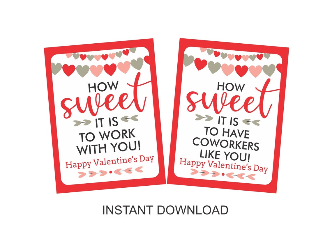 How Sweet It is to Work With You Tags / Valentine Coworker - Etsy