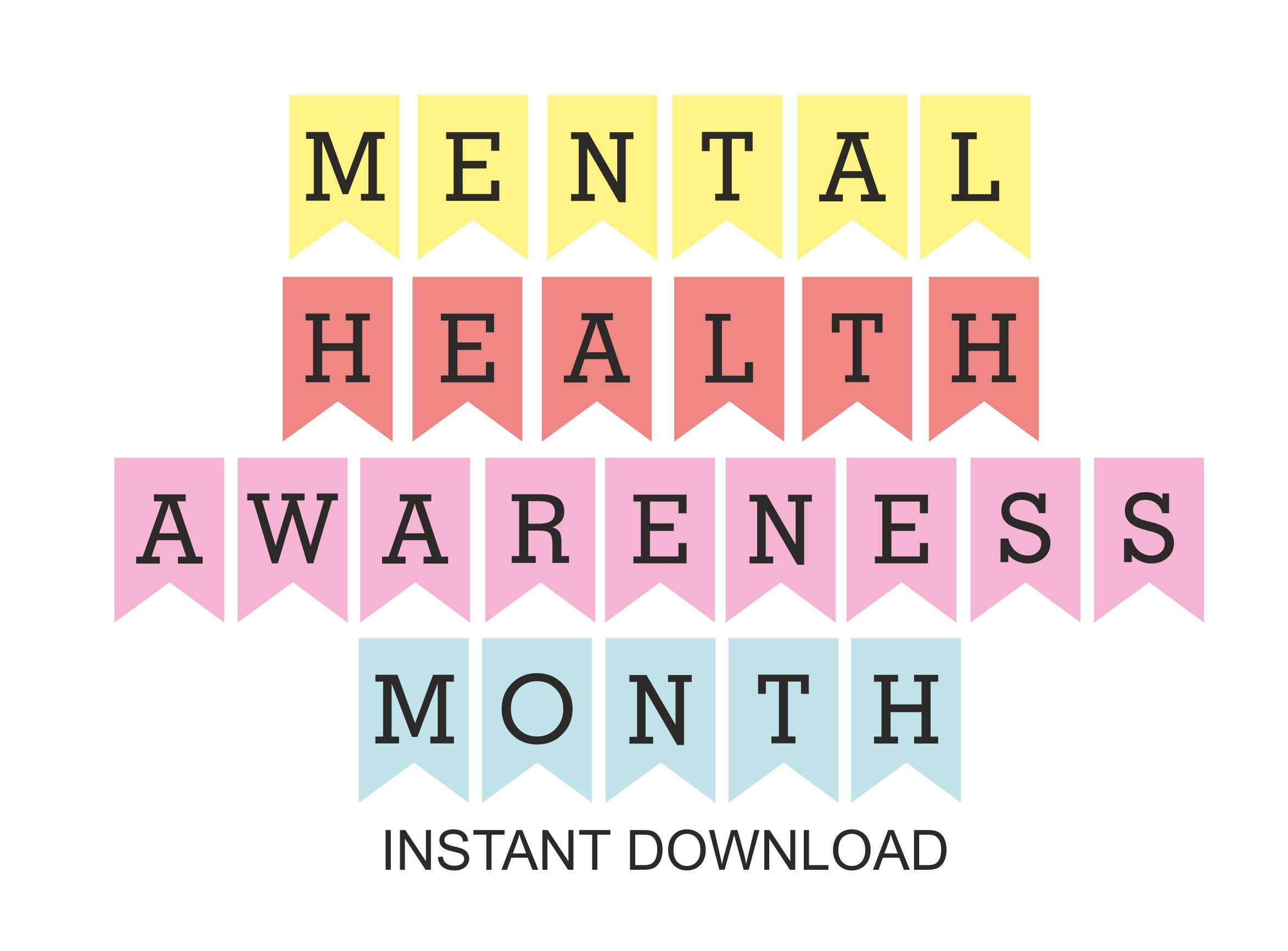 Mental Health Awareness Month Banner Printable / Mental Health Banner ...