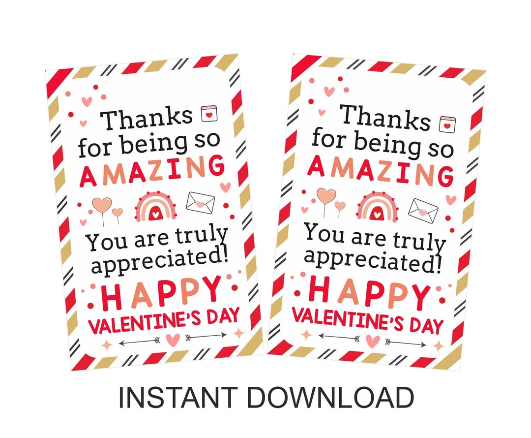 Valentine Appreciation Tags Printable / Valentine Thank You Tags ...