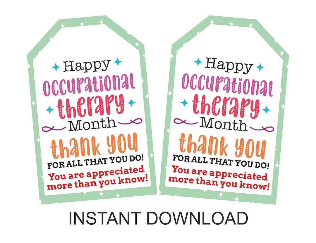 Occupational Therapy Month Tag Printable / Occupational Therapy Month ...