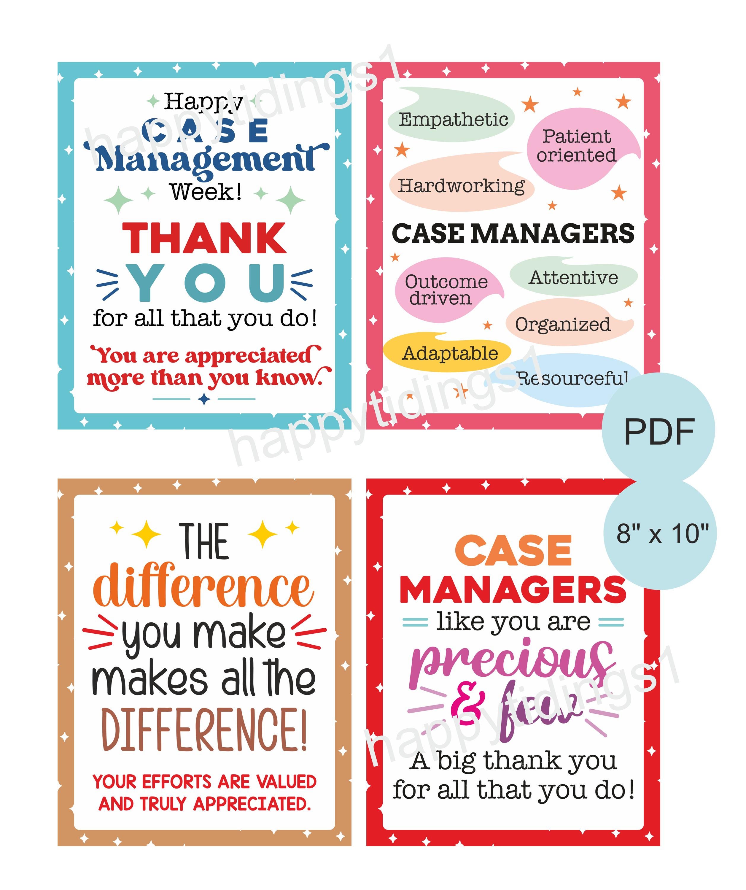 Case Management Week Signs Set Printable / Case Management Week Posters ...