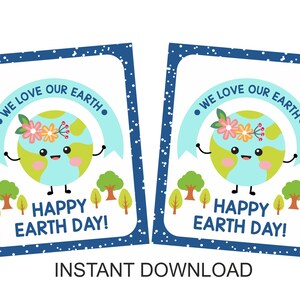 Earth Day Tags Printable / Earth Day Tag / Earth Day School Tags ...