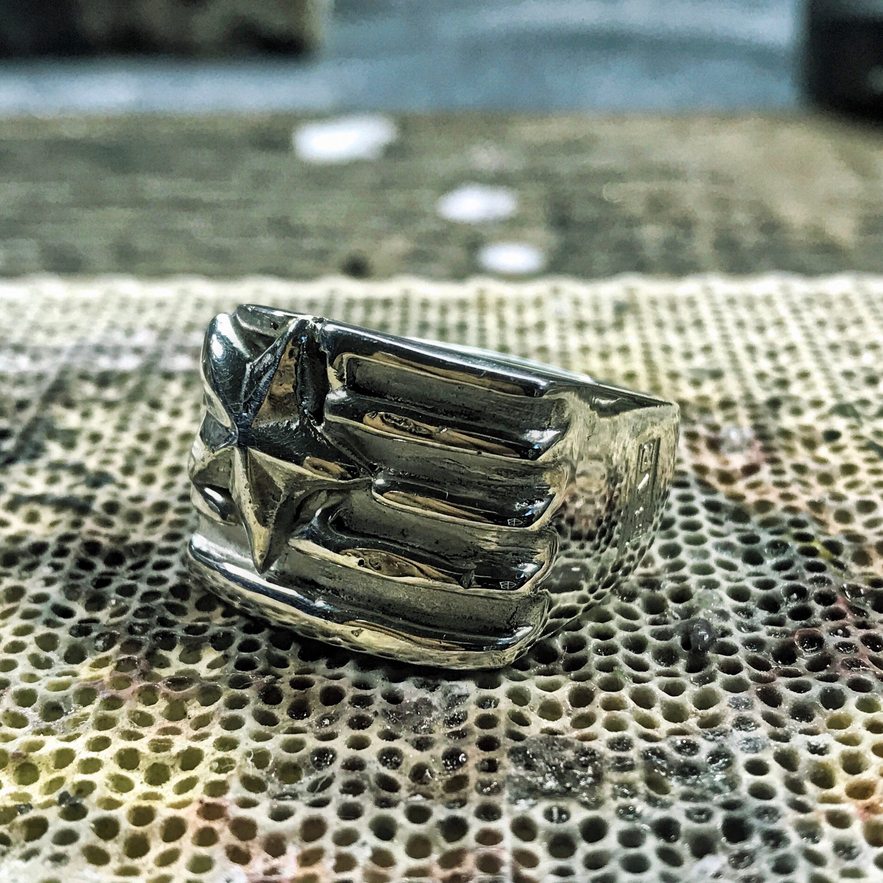 American Bad Ass Ring Sterling Silver Skull Ring Skull Ring | Etsy