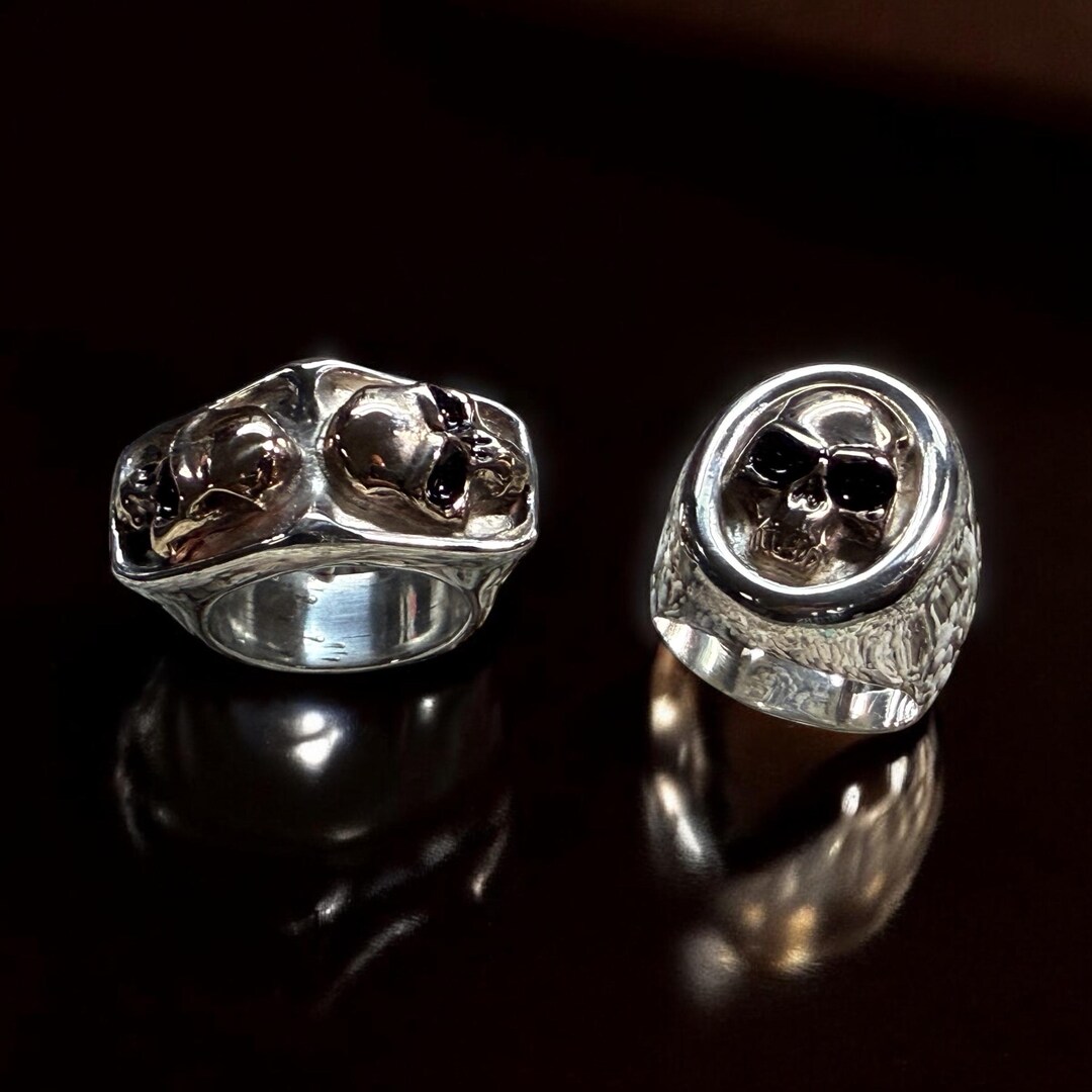 THE BASTARD SERIES Skull 2025 Reissue- Silver Ring - Skull Ring - Biker ...