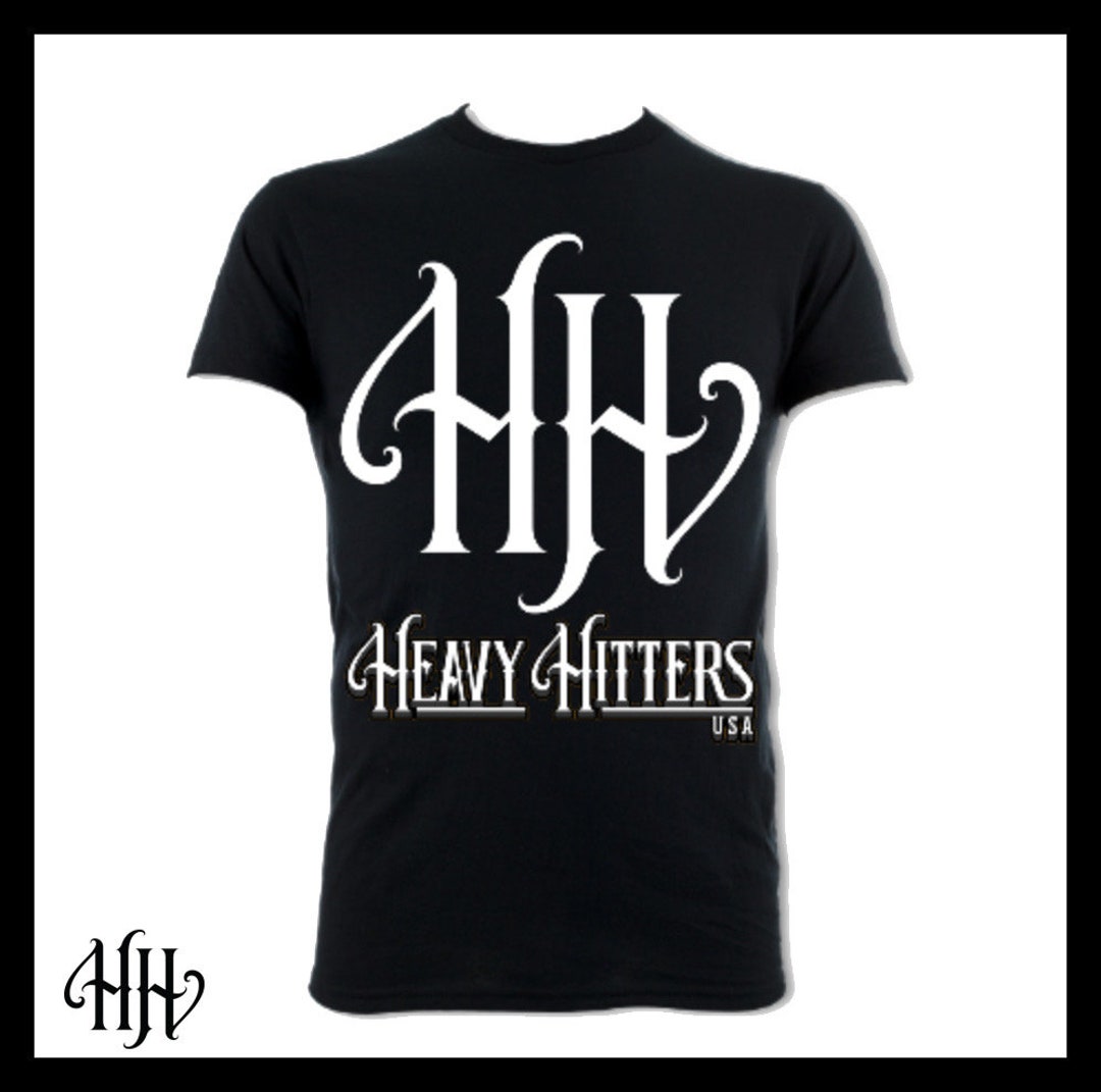 Heavy Hitter White on Black Logo Tee - Etsy