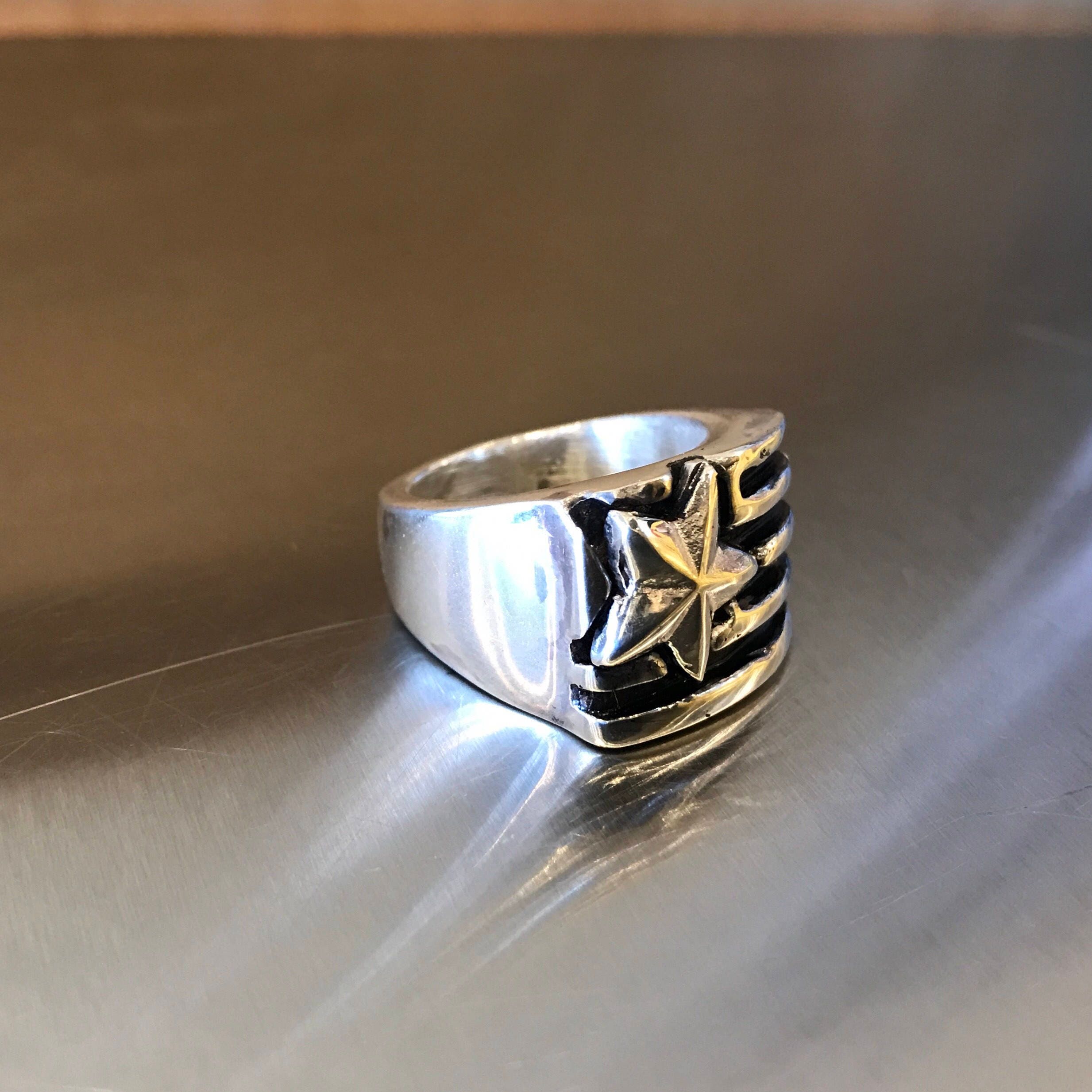 American Bad Ass Ring Sterling Silver Skull Ring Skull Ring | Etsy