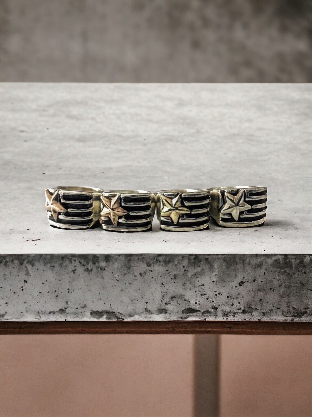 American Bad Ass Ring Sterling Silver Skull Ring - Skull Ring - Biker ...