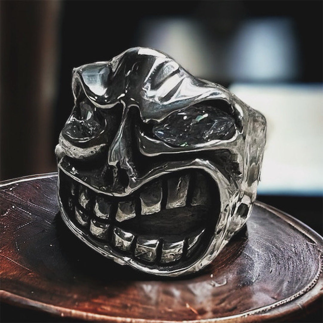 MISTER .45 NI KARATTO 2カラット Biker Ring -statement Ring -silver Skull ...