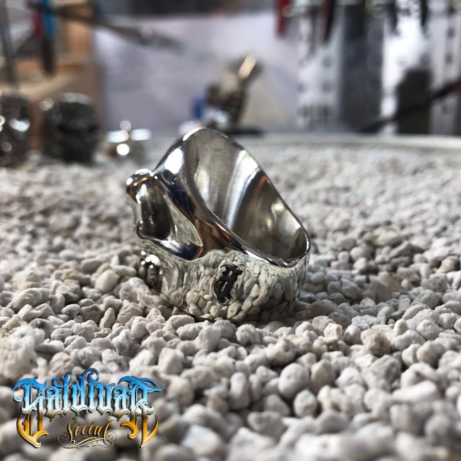 JAWLESS SINISTER Sterling Silver Skull Ring Skull Ring Biker Ring Men's ...