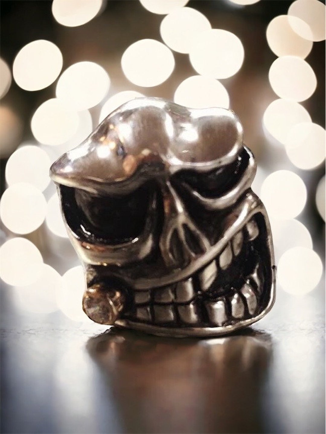 Junior G-man "the Stoner" With 4mm Gold Bezel/ Charles & Colvard Stone ...