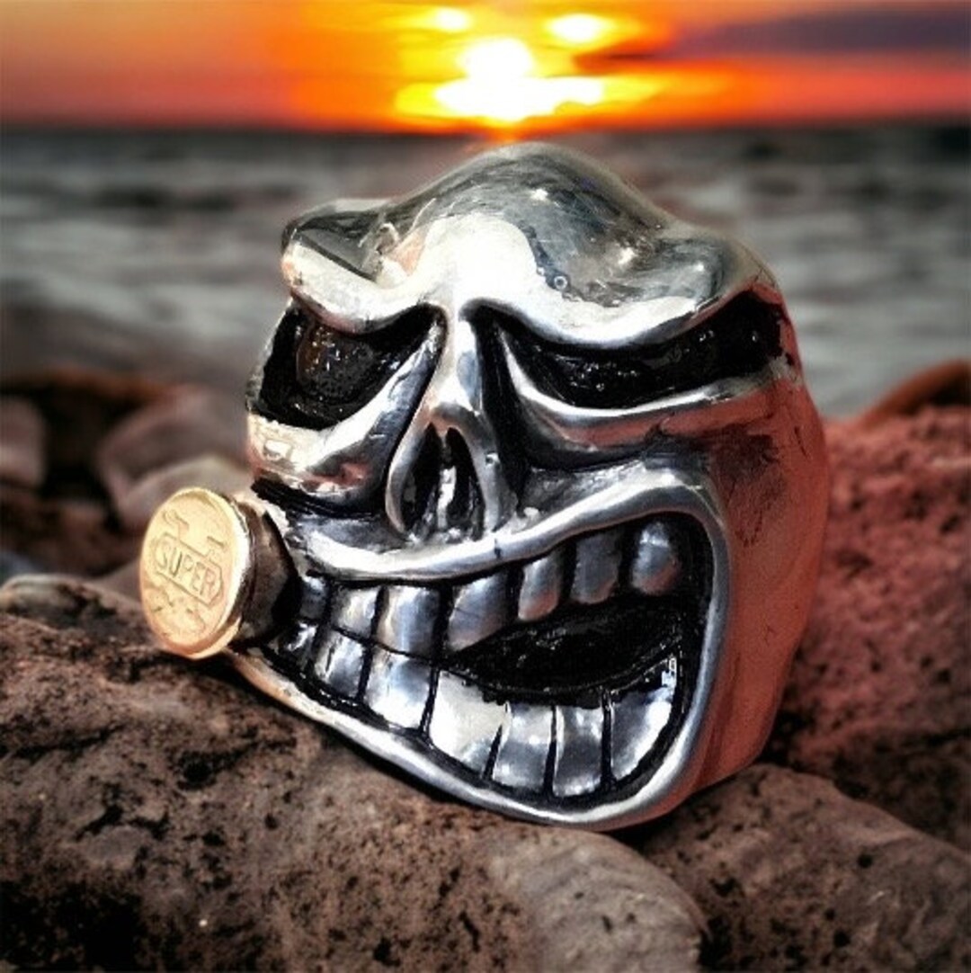 JUNIOR G-MAN- Sterling Silver Ring - Skull Ring - Biker Ring ...