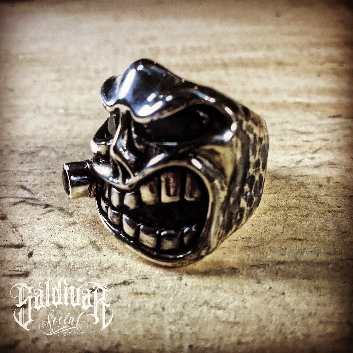 Mister .45 Mafioso Sterling Silver Ring Skull Ring Biker | Etsy