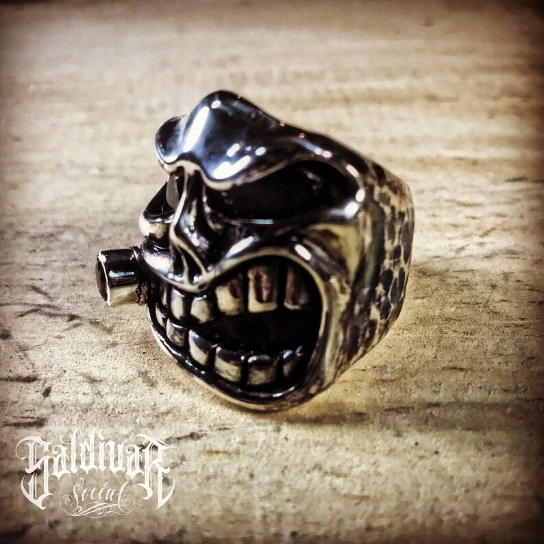 Mister .45 Mafioso Sterling Silver Ring Skull Ring Biker | Etsy