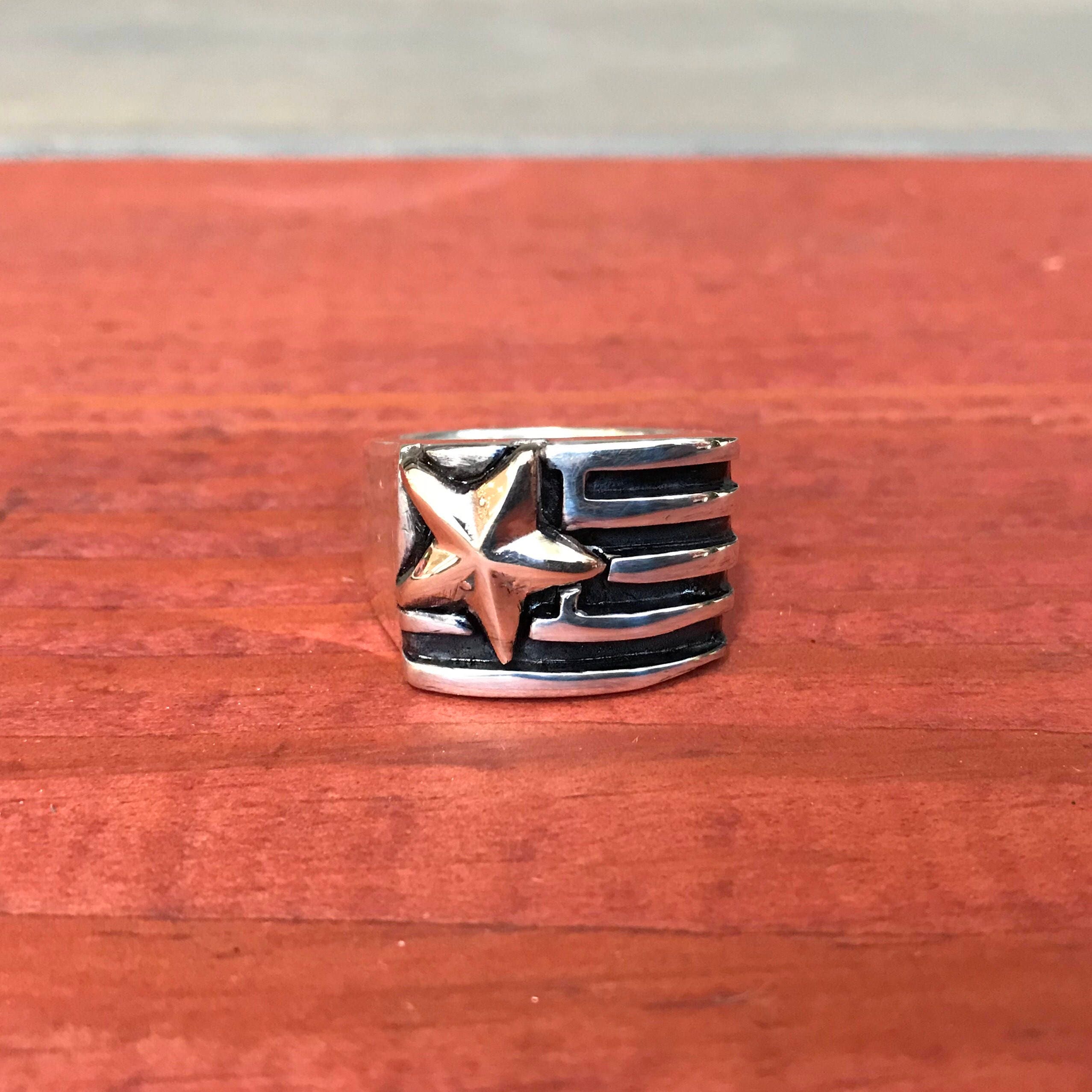 American Bad Ass Ring Sterling Silver Skull Ring Skull Ring - Etsy