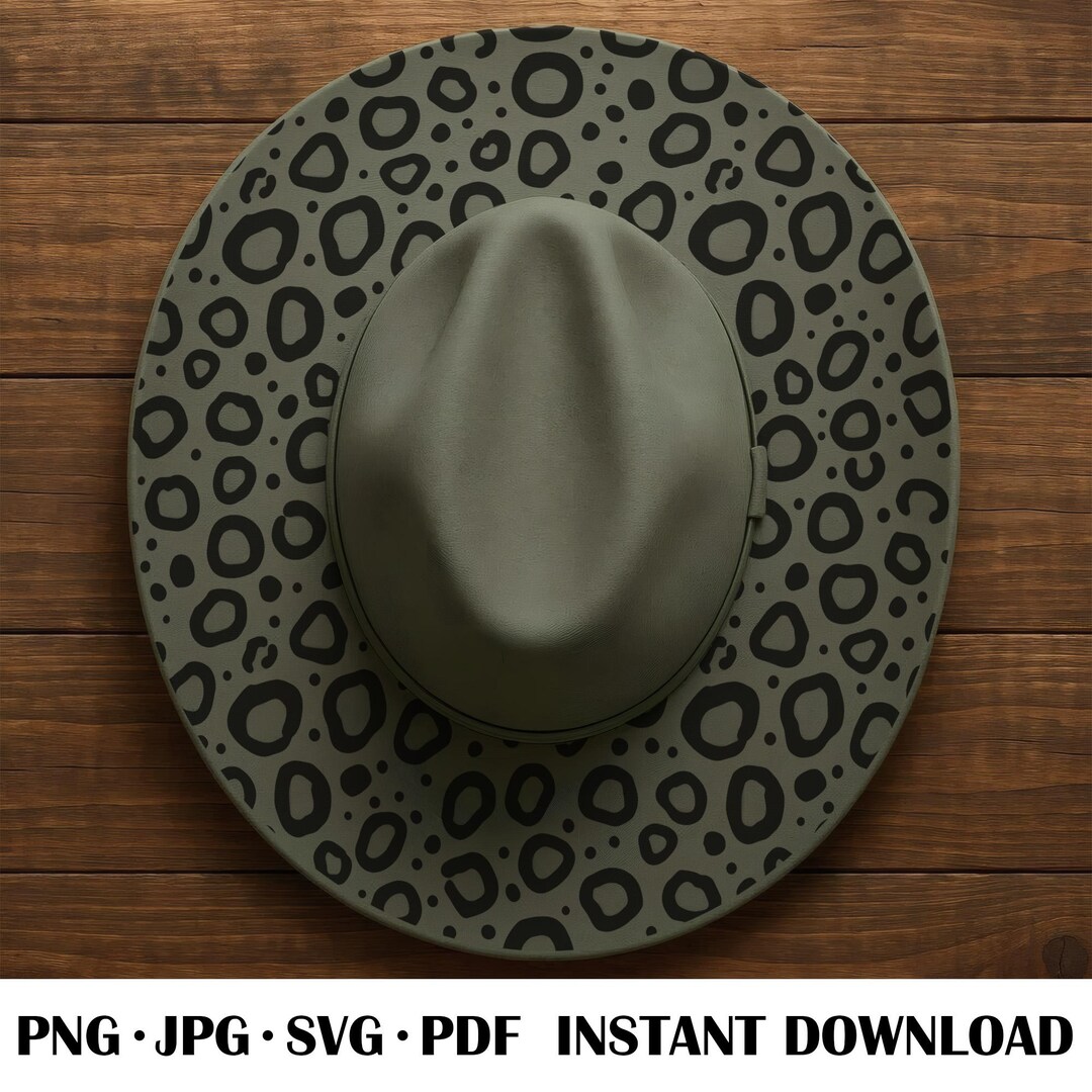 Wild Leopard Pattern Wide Brim Hat, Laser Hat Burning Stencil, Digital ...