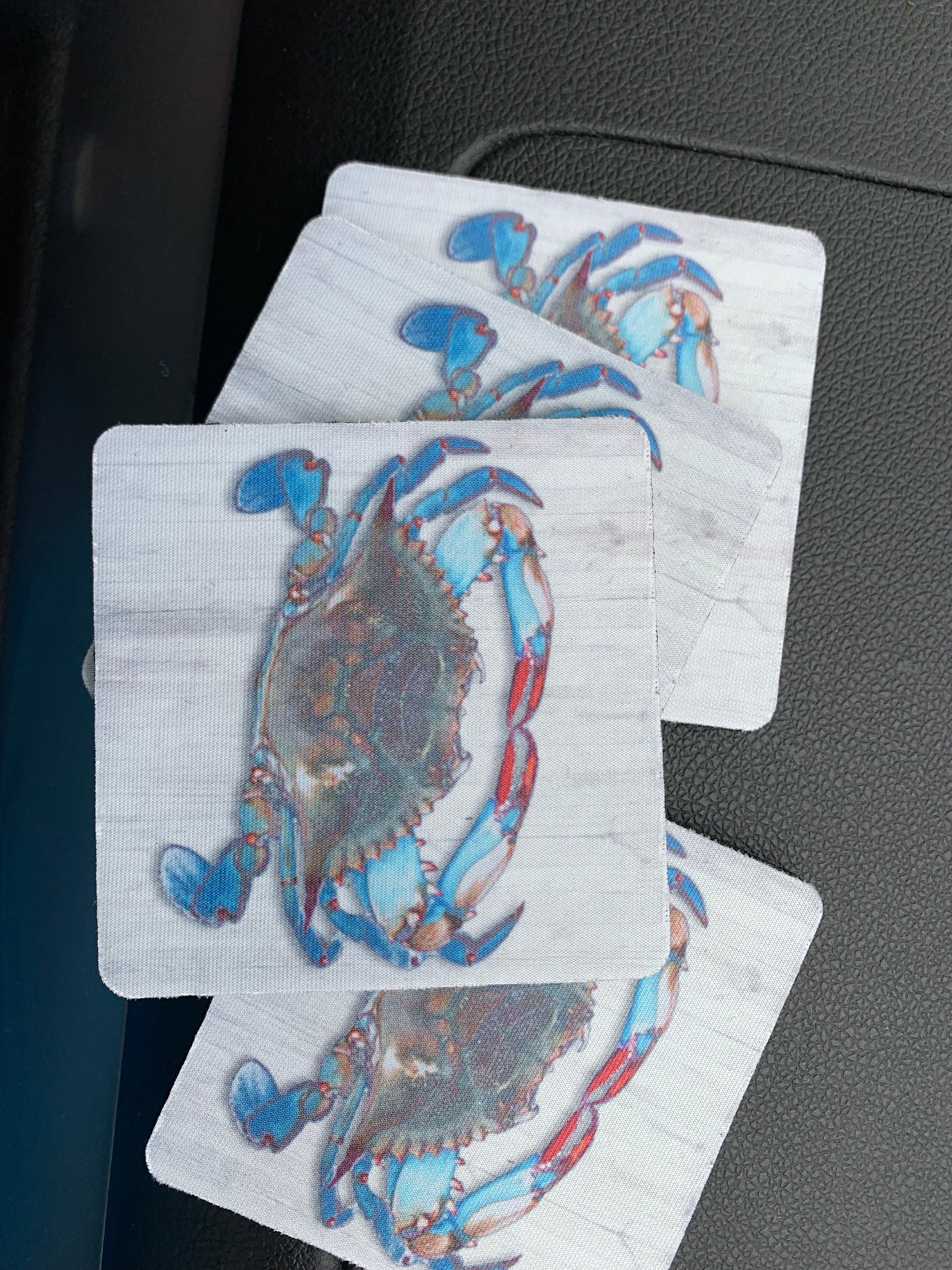 Blue Crab Coaster Set - Etsy