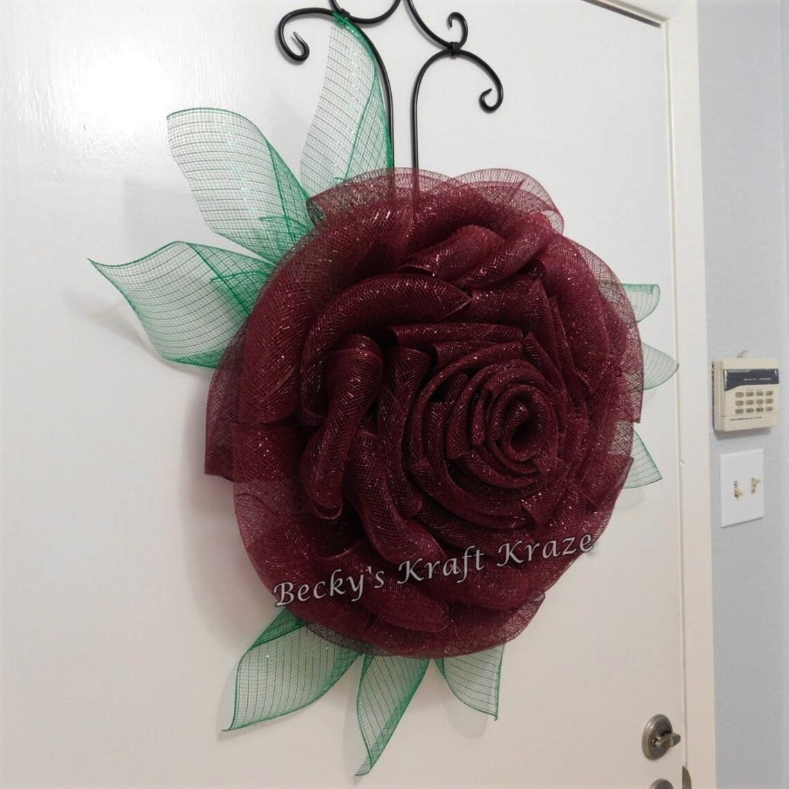 Unique Deco Mesh Rose Flower Wreath for Spring Summer or - Etsy UK