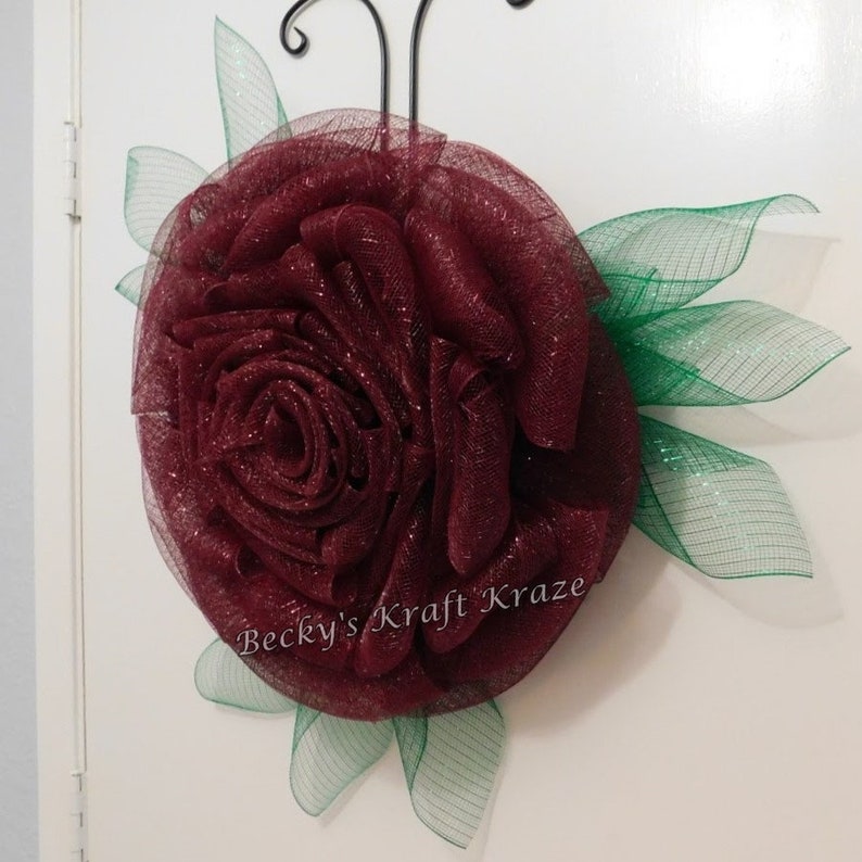 Unique Deco Mesh Rose Flower Wreath for Spring Summer or - Etsy UK